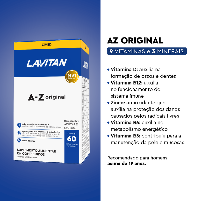 Lavitan A-Z Original com 60 Comprimidos – Lavitan Vitaminas