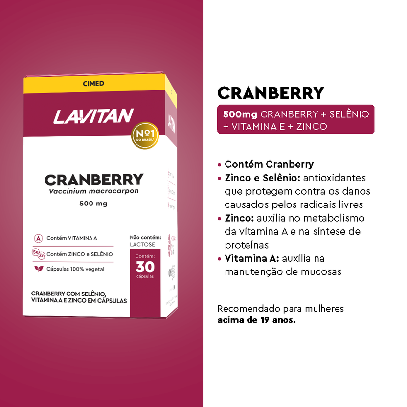 Lavitan Cranberry: Vitamina A e Minerais | Compre Cimed – Lavitan Vitaminas