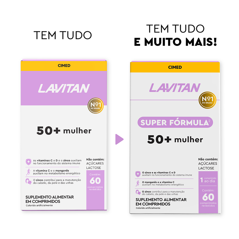 Lavitan Super Fórmula 50+ Mulher com 60 Cápsulas – Lavitan Vitaminas